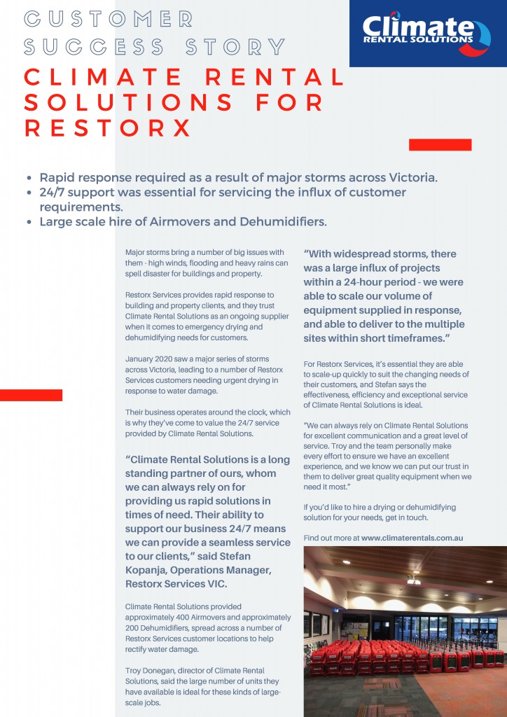 Blog - Case Study: Climate Rental Solutions for Restorx - Climate ...